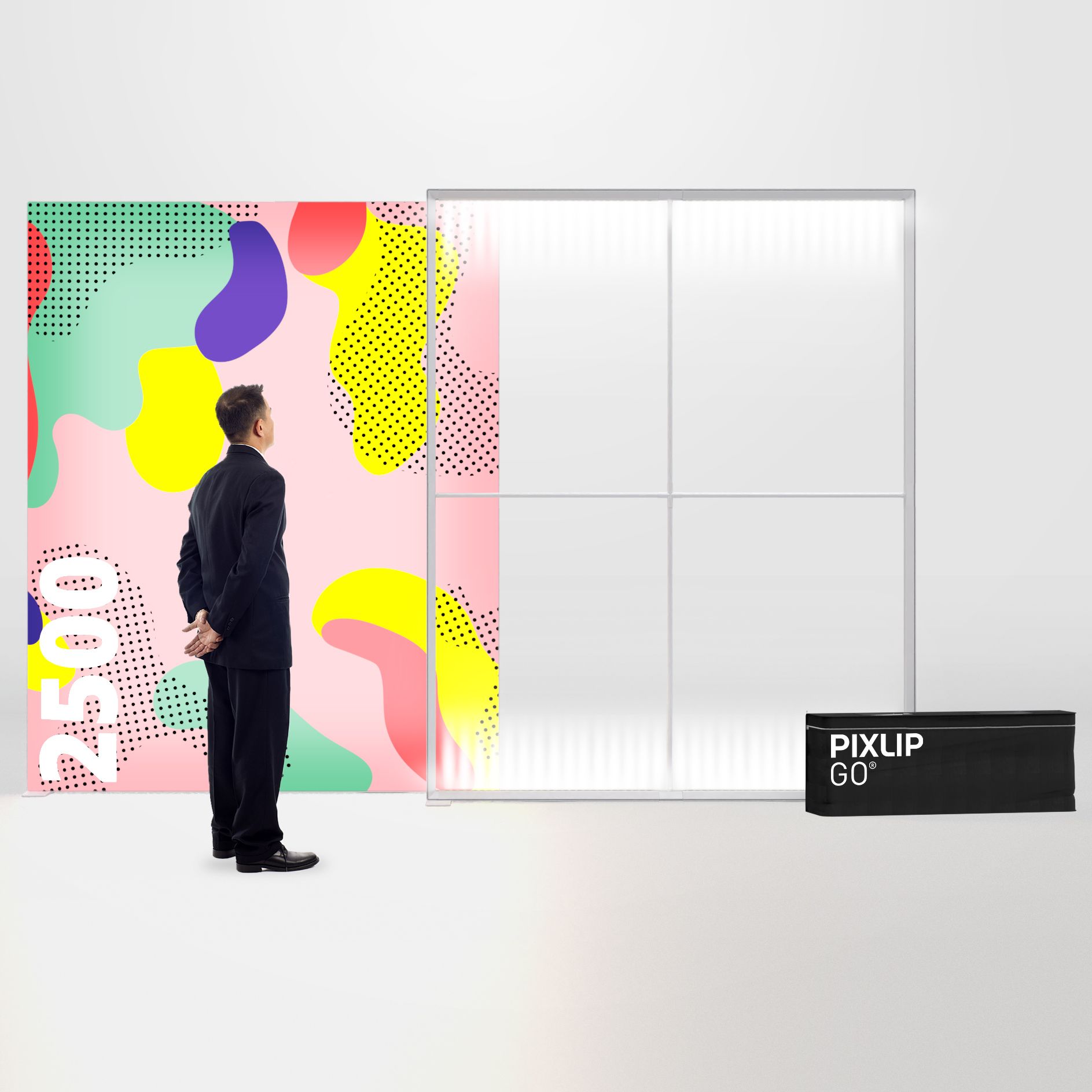 PIXLIP GO LED 200 x 250cm einfach aufzubauen, beeindruckend im Ergebnis